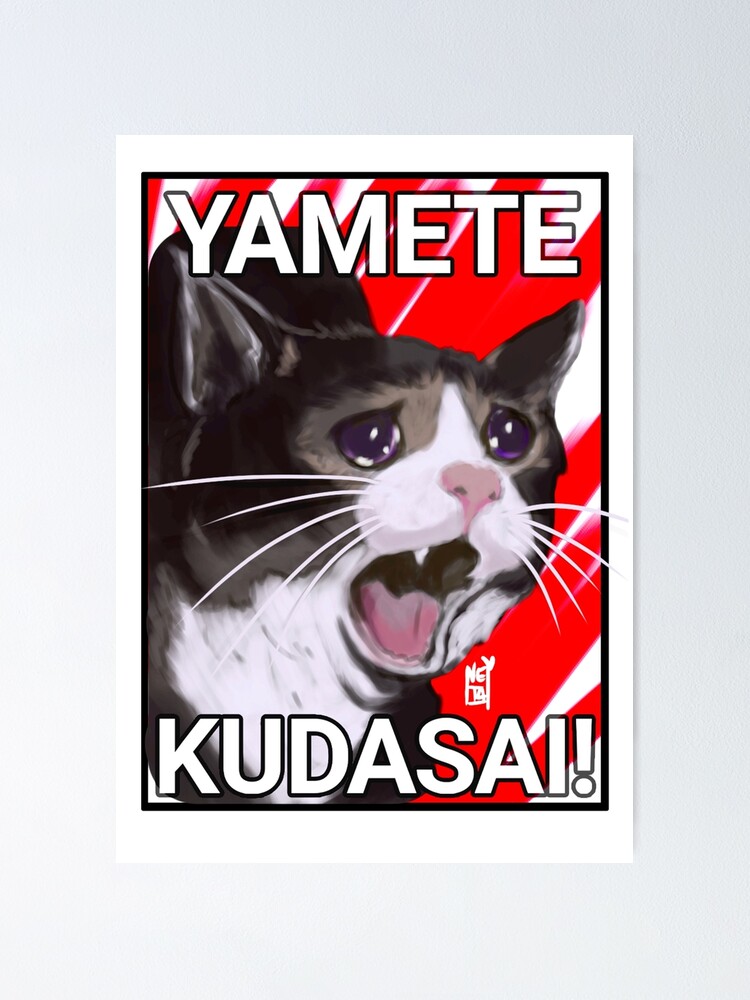 "Yamete kudasai meme cat" Poster by Neita-draws | Redbubble