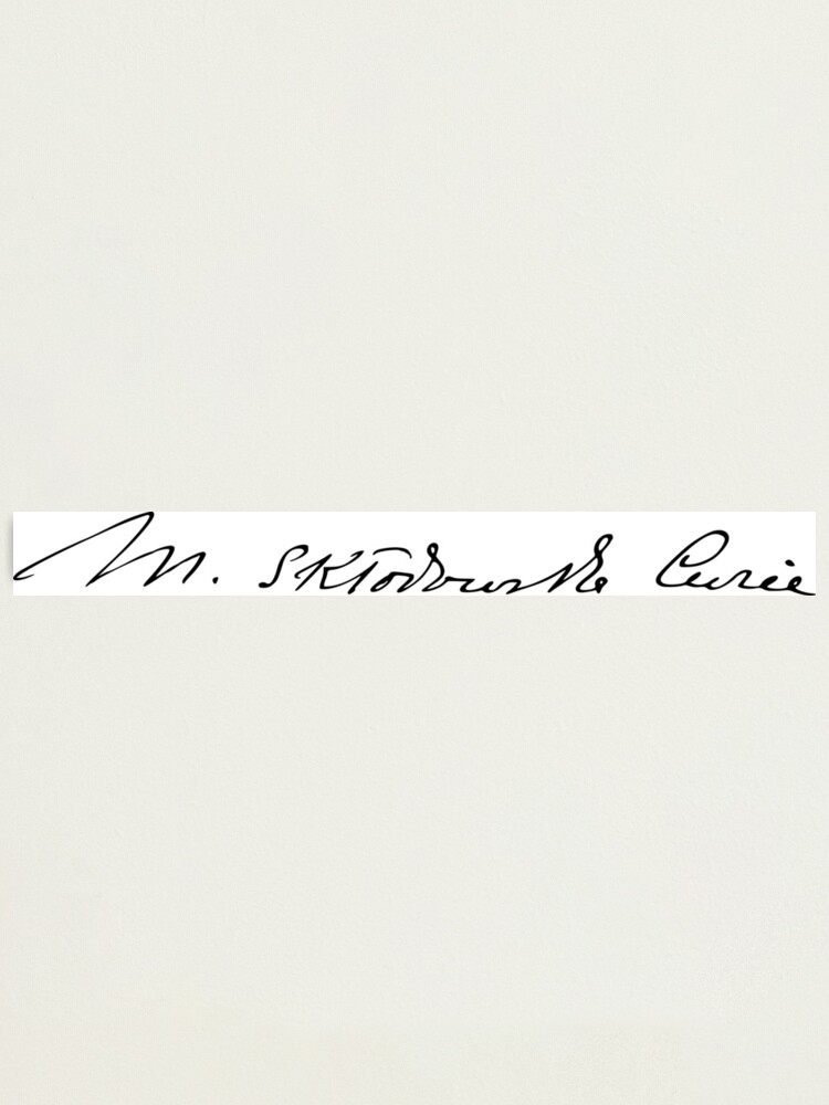 Lámina fotográfica «Firma Marie Curie» de PZAndrews | Redbubble