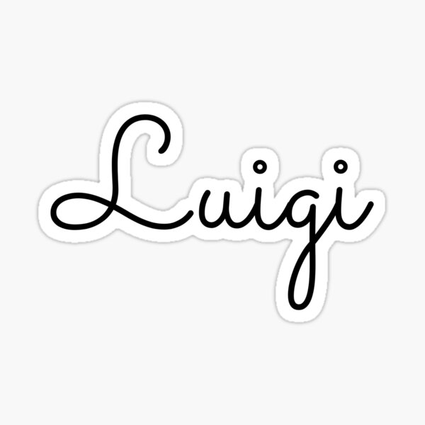 "Writing Luigi Name Label" Sticker for Sale by NormadWorld | Redbubble