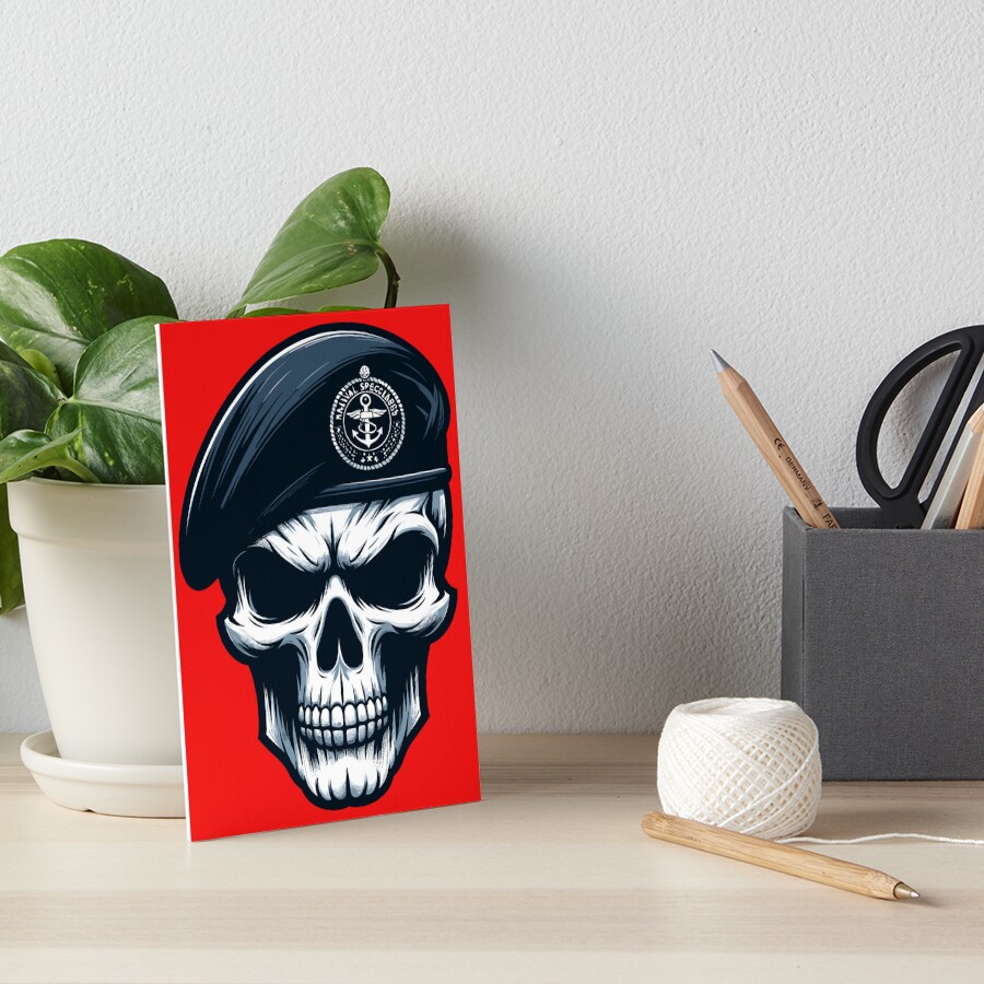 "Naval Special Forces Skull Emblem - Military Badge Design" Poster for ...