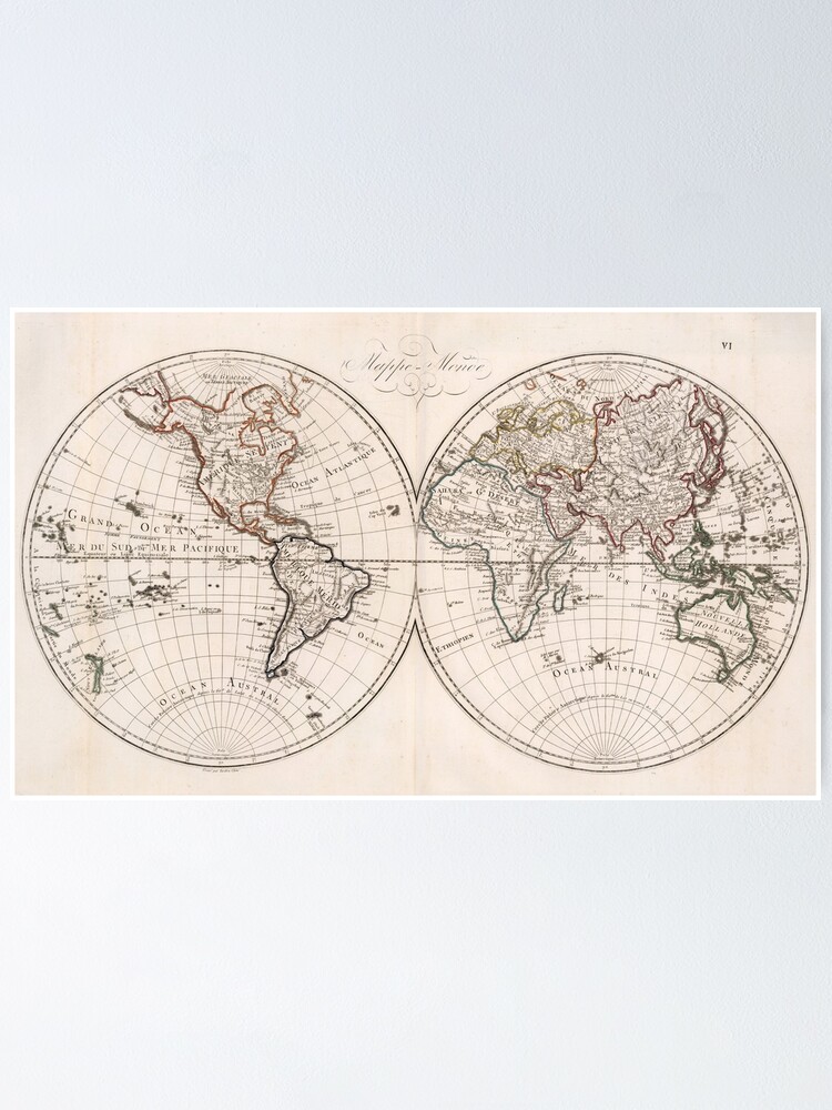 "Vintage Map of The World (1804)" Poster for Sale by BravuraMedia ...
