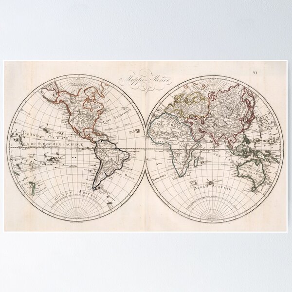 "Vintage Map of The World (1804)" Poster for Sale by BravuraMedia ...