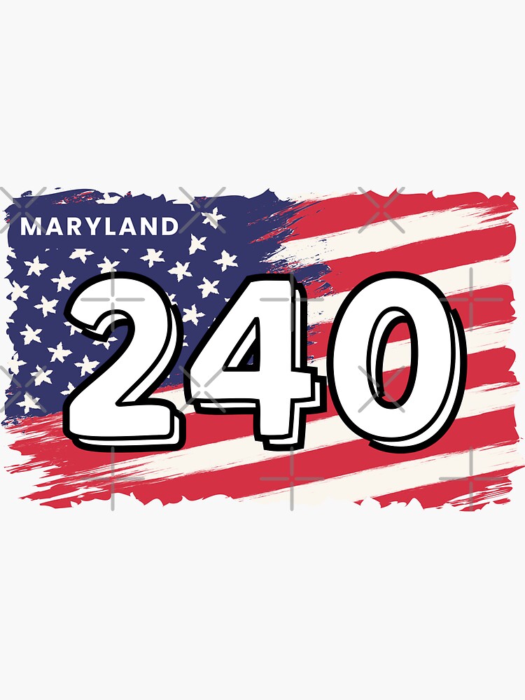 "Maryland Area Code 240" Sticker for Sale by Reagan Towne | Redbubble