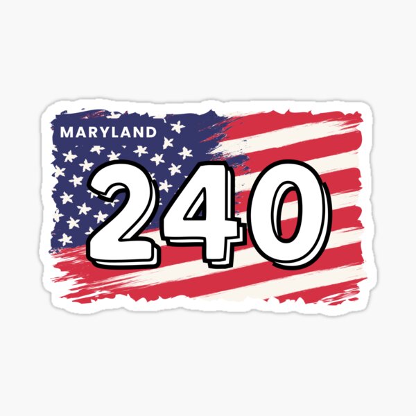 "Maryland Area Code 240" Sticker for Sale by Reagan Towne | Redbubble