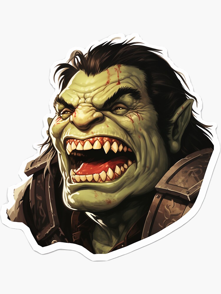 "Angry warrior orc " Sticker for Sale by GruumchsGoods | Redbubble