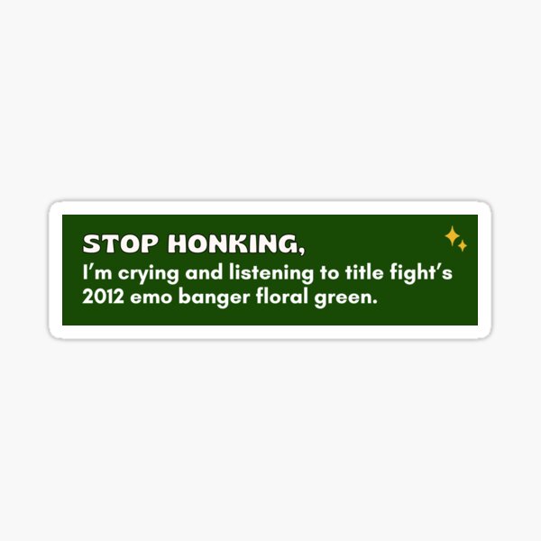 "Floral green title fight - bumper sticker" Sticker for Sale by ...