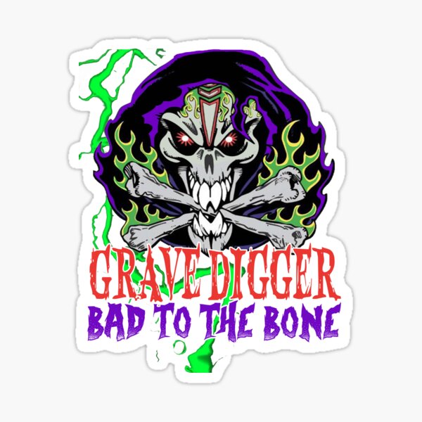 " Monster Truck Grave Digger Fan Art Men Boys & kids Toddler " Sticker ...