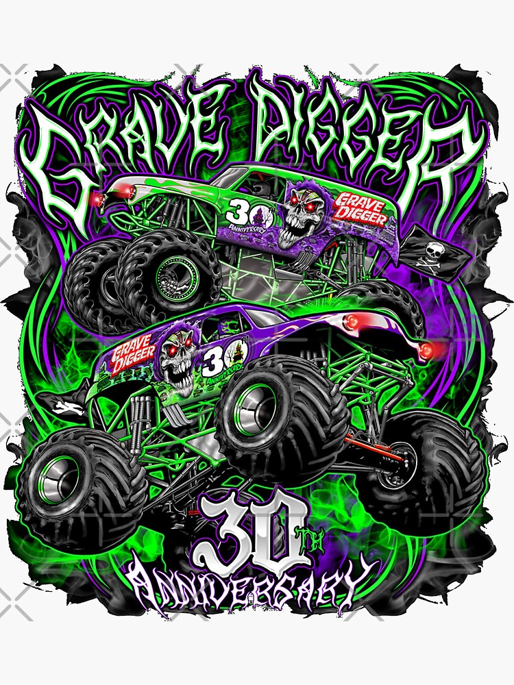 "Grave Digger Fan Art Monster Truck Men Boys & kids Toddler " Sticker ...
