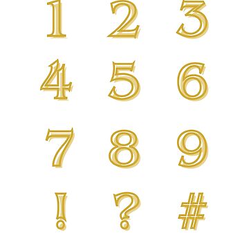 "aesthetic numbers 1-9 and special characters ?!#" Sticker by ...