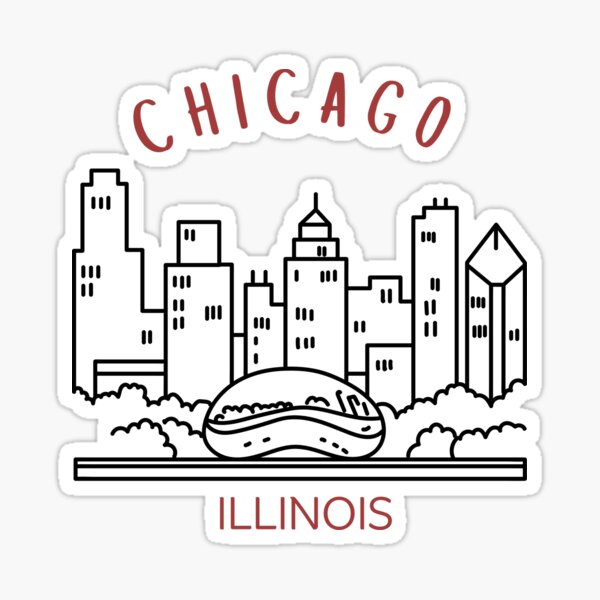 "Unique Chicago Skyline, Illinois" Sticker for Sale by ozdilh | Redbubble
