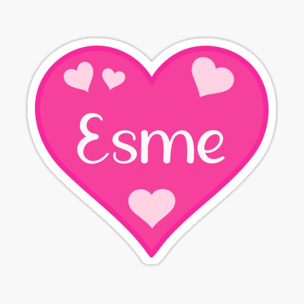 "Esme Name Pink Heart " Sticker for Sale by jeallan | Redbubble