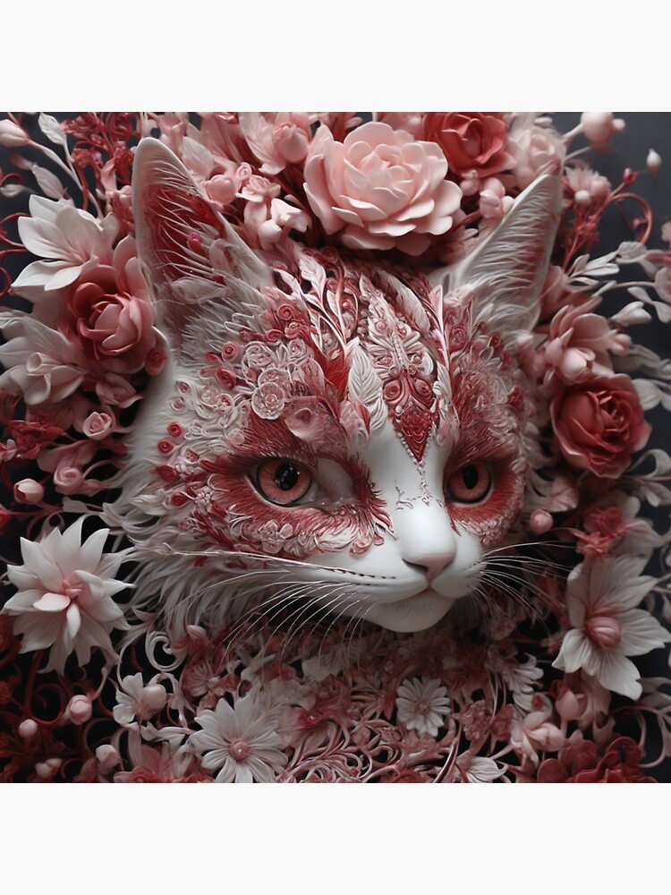 "Filigree Finesse Cat-Eyes" Sticker for Sale by Sadiajannat | Redbubble