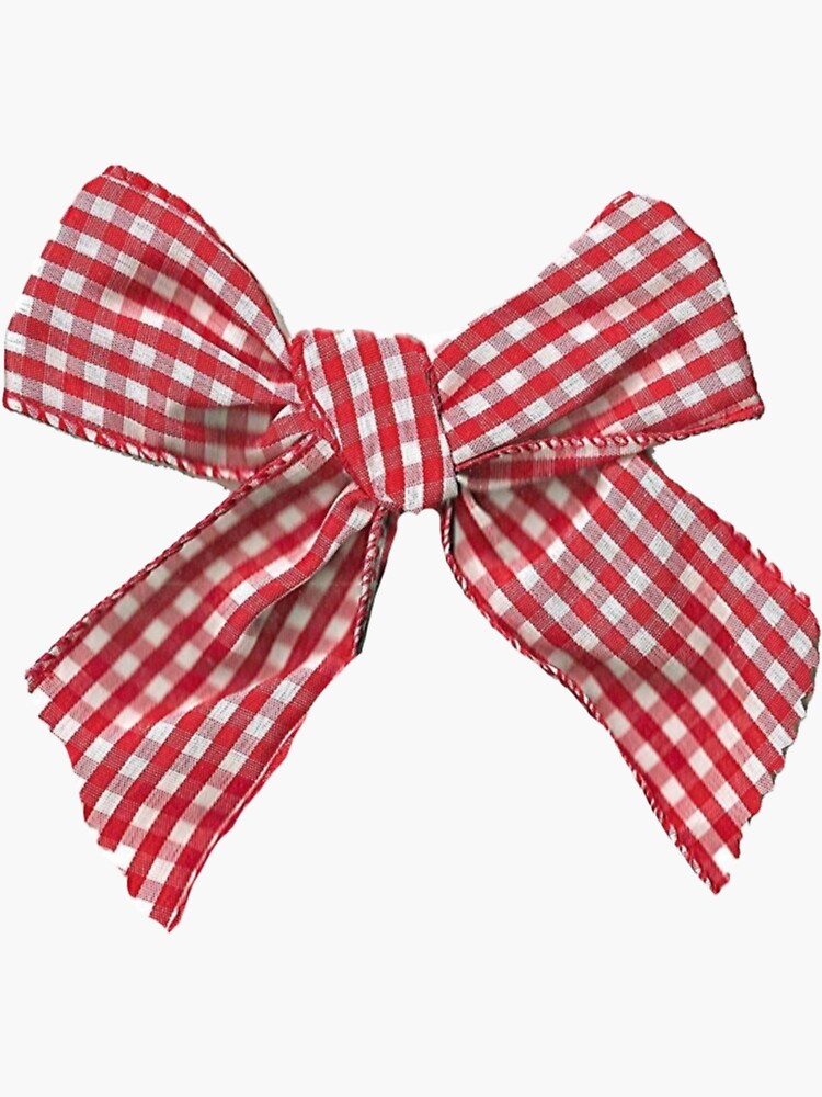 "red plaid bow " Sticker for Sale by vpstickers | Redbubble