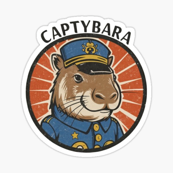 "Captain Capybara - CAPTYBARA" Sticker for Sale by Cinema Graphics ...