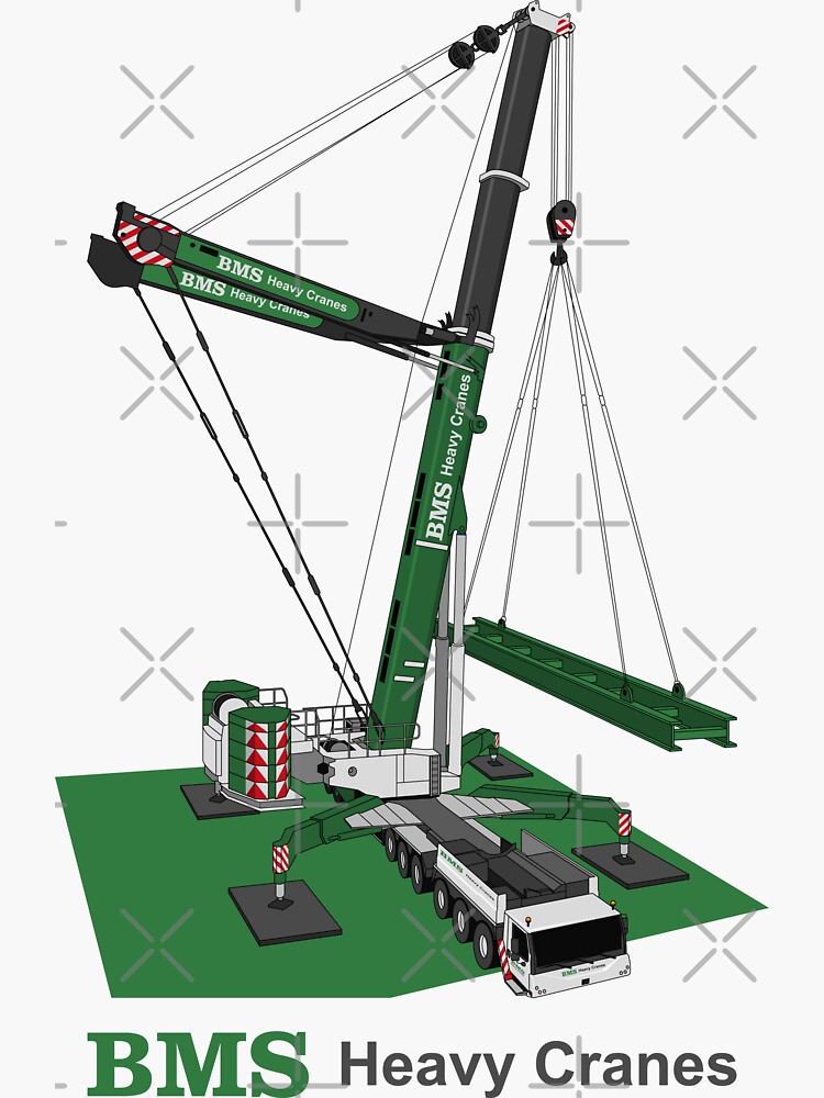 "BMS Heavy Cranes 1" Sticker for Sale by Heavy Machinery | Redbubble