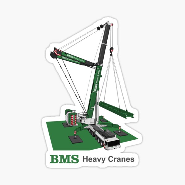 "BMS Heavy Cranes 1" Sticker for Sale by Heavy Machinery | Redbubble