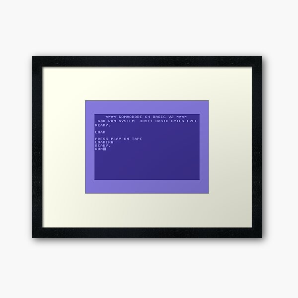 "Commodore 64 Boot Screen - Load a Tape" Framed Art Print for Sale by ...