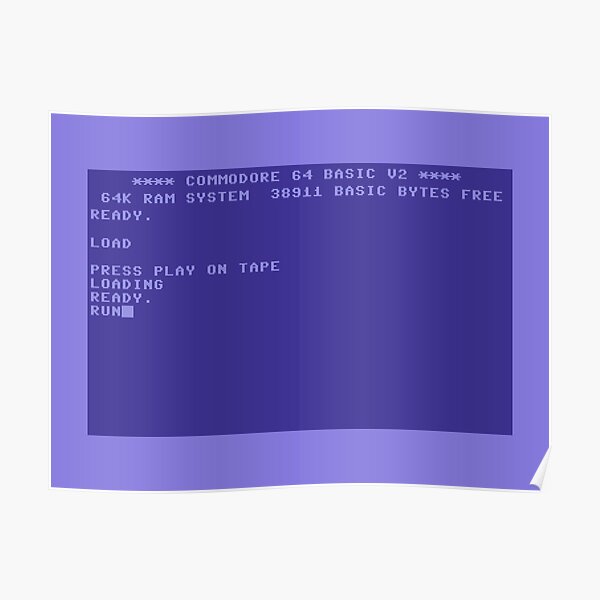 "Commodore 64 Boot Screen - Load a Tape" Poster by ChoccyHobNob | Redbubble