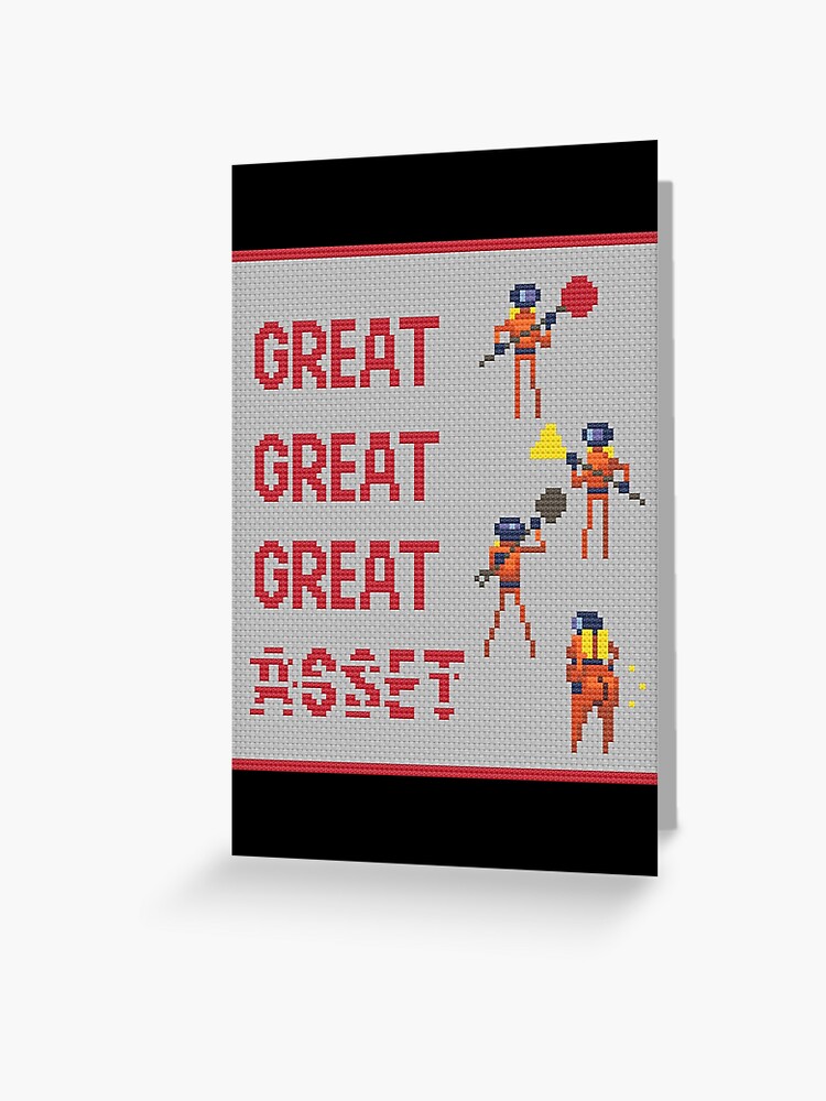 "Lethal Company cross stitch pattern Great Great Asset" Greeting Card ...