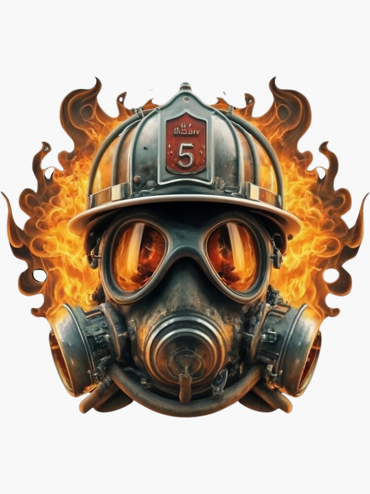 "Fire department job - retro design for firefighters" Sticker by ...