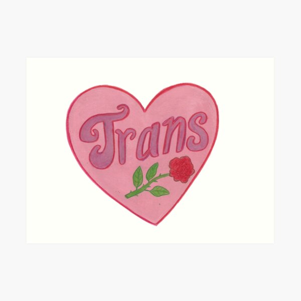 "trans heart with rose" Art Print by plntboy | Redbubble