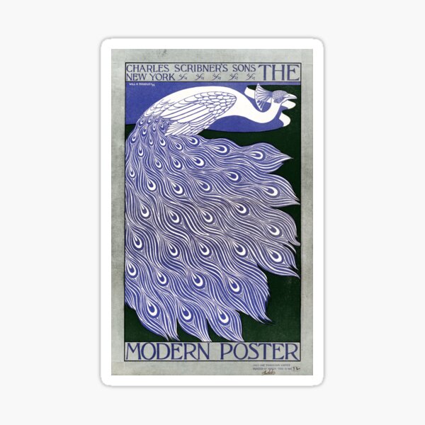 "Vintage Modern Poster Peacock Magazine Cover" Sticker by pdgraphics ...
