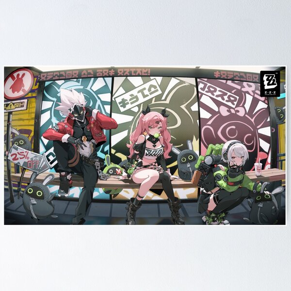 "Zenless Zone Zero (ZZZ) Nicole, Anby & Billy Artwork" Poster by Demray ...