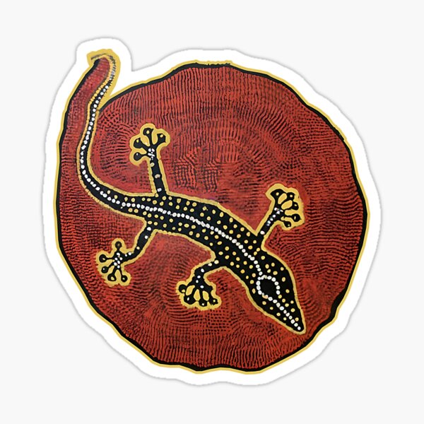 "Dreamtime Gecko Canvas" Sticker for Sale by NickTaroDesign | Redbubble