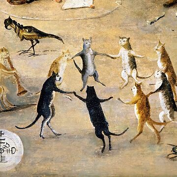 "Circle of Medieval Cats dancing Painting Witchy Flemish Art" Poster ...
