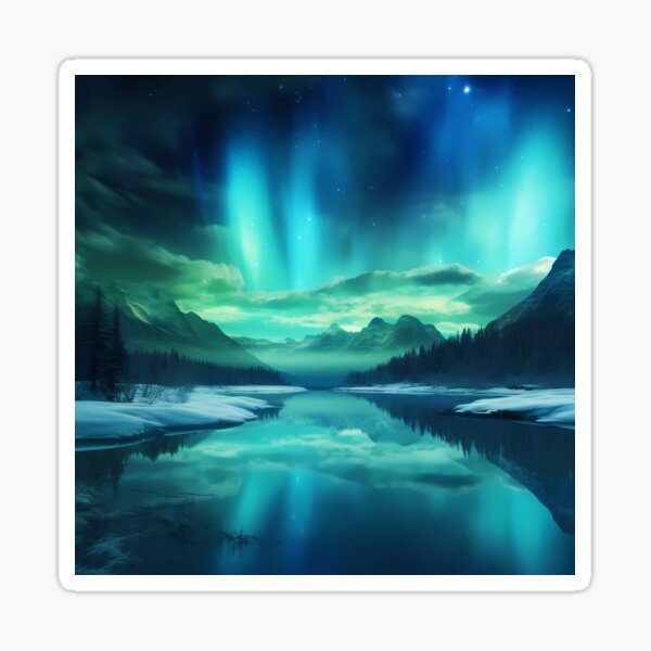 "Aurora Borealis Northern Lights" Sticker by Slowerblue | Redbubble