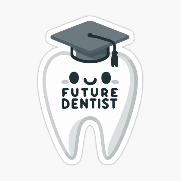 "Cute Future Dentist - Kawaii Tooth Grad Cap Design" Sticker for Sale ...