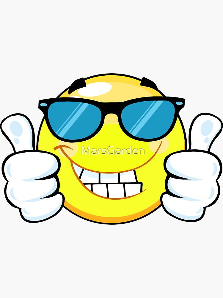 "Kool Thumb Smiley Emoji" Sticker for Sale by MarsGarden | Redbubble