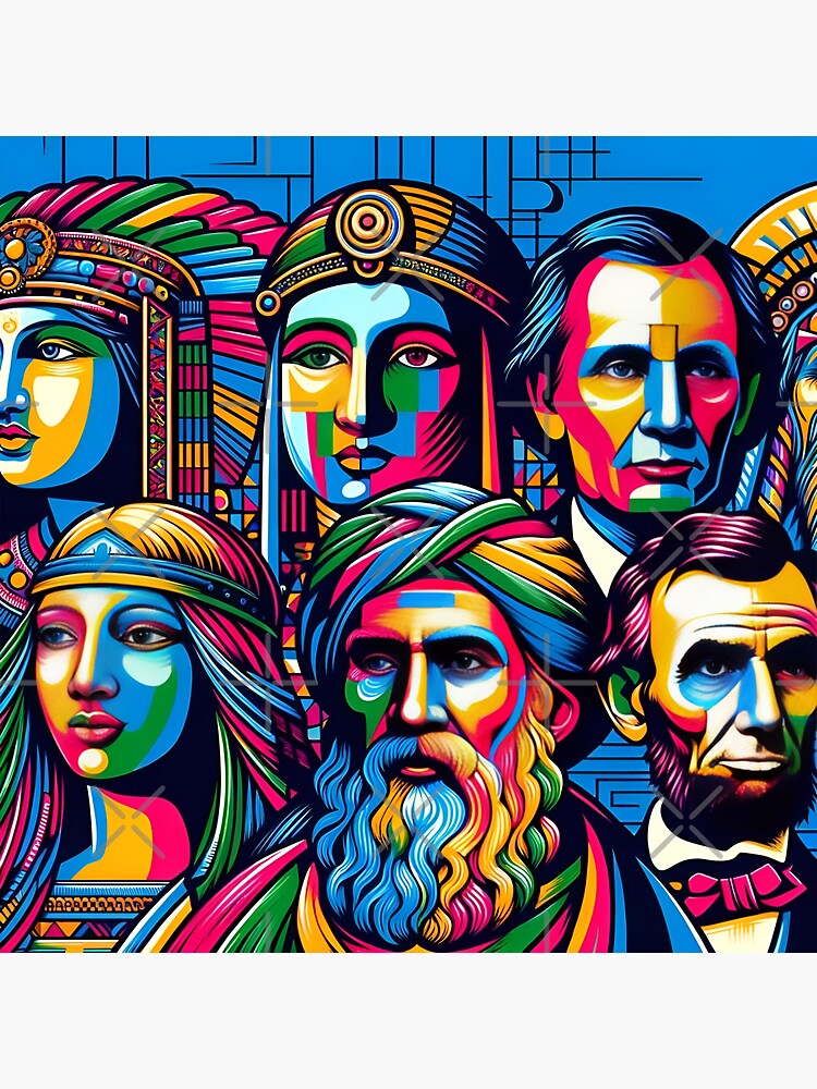 ""Timeless Icons: Historical Figures Reimagined"" Sticker for Sale by ...