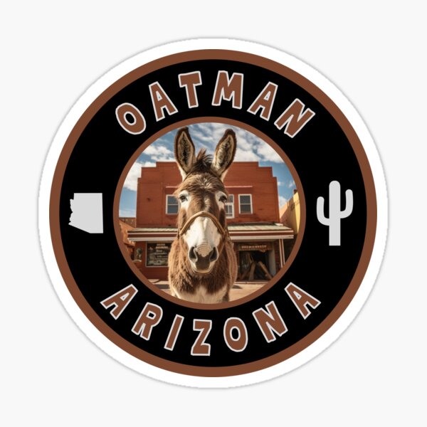 "Oatman Arizona Burro" Sticker for Sale by MojaveTradePost | Redbubble