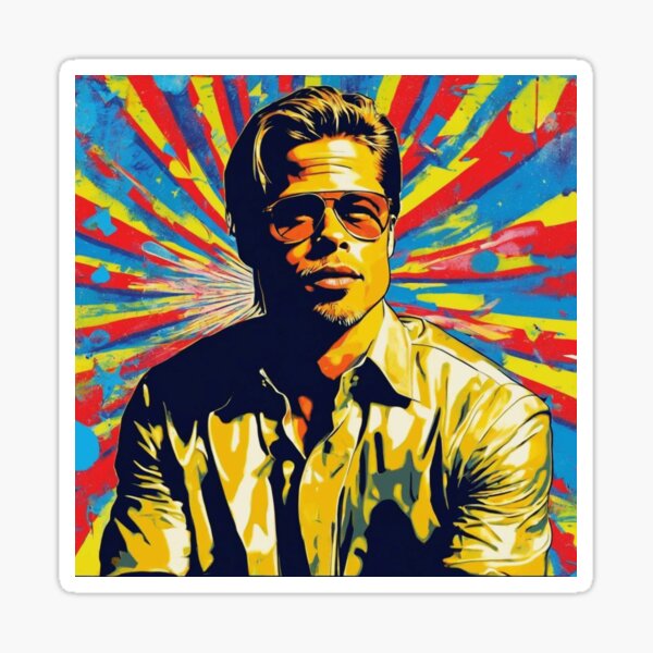 "BRAD PITT POP ART" Sticker by javitennis | Redbubble