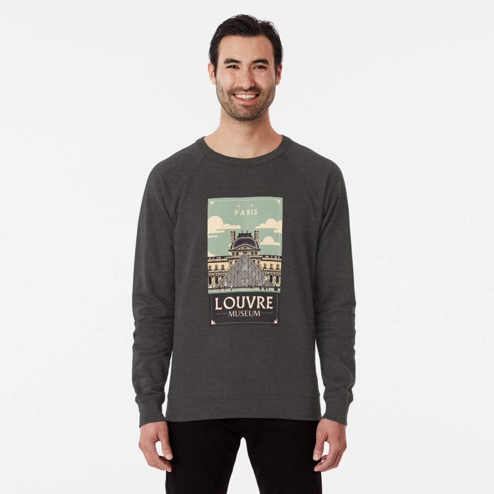 "A Vintage Travel Art of the Louvre Museum in Paris - France " Sticker ...