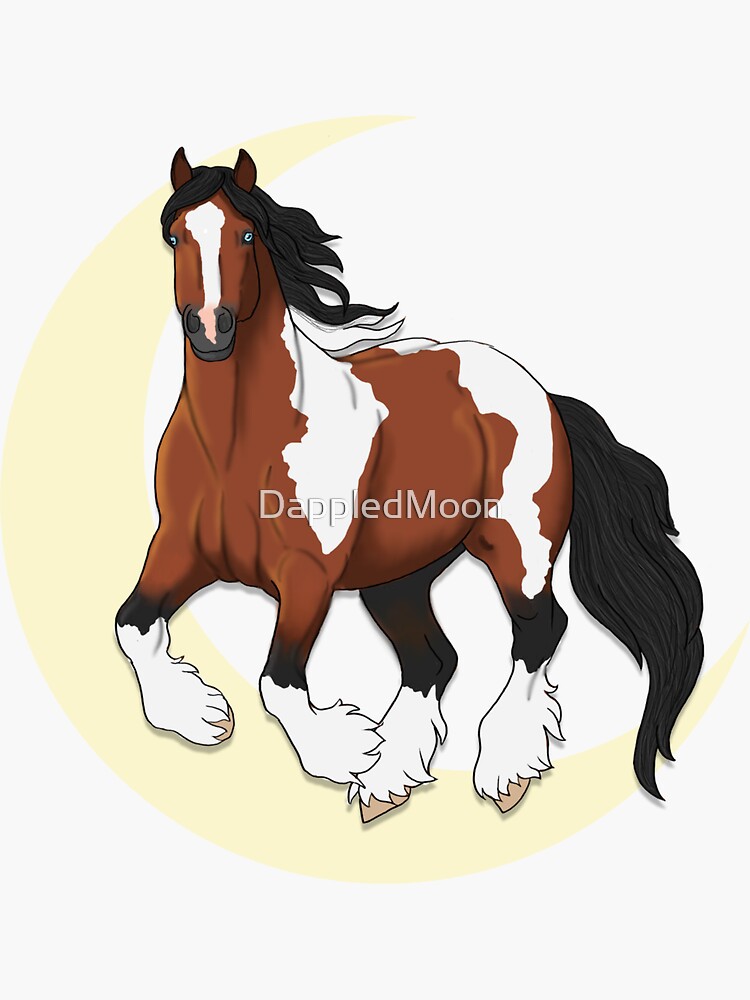 "Gypsy Vanner Moon" Sticker for Sale by DappledMoon | Redbubble