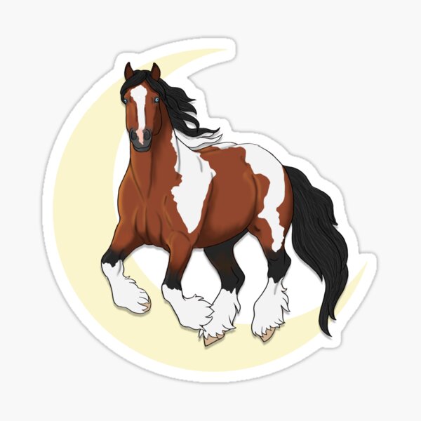 "Gypsy Vanner Moon" Sticker for Sale by DappledMoon | Redbubble