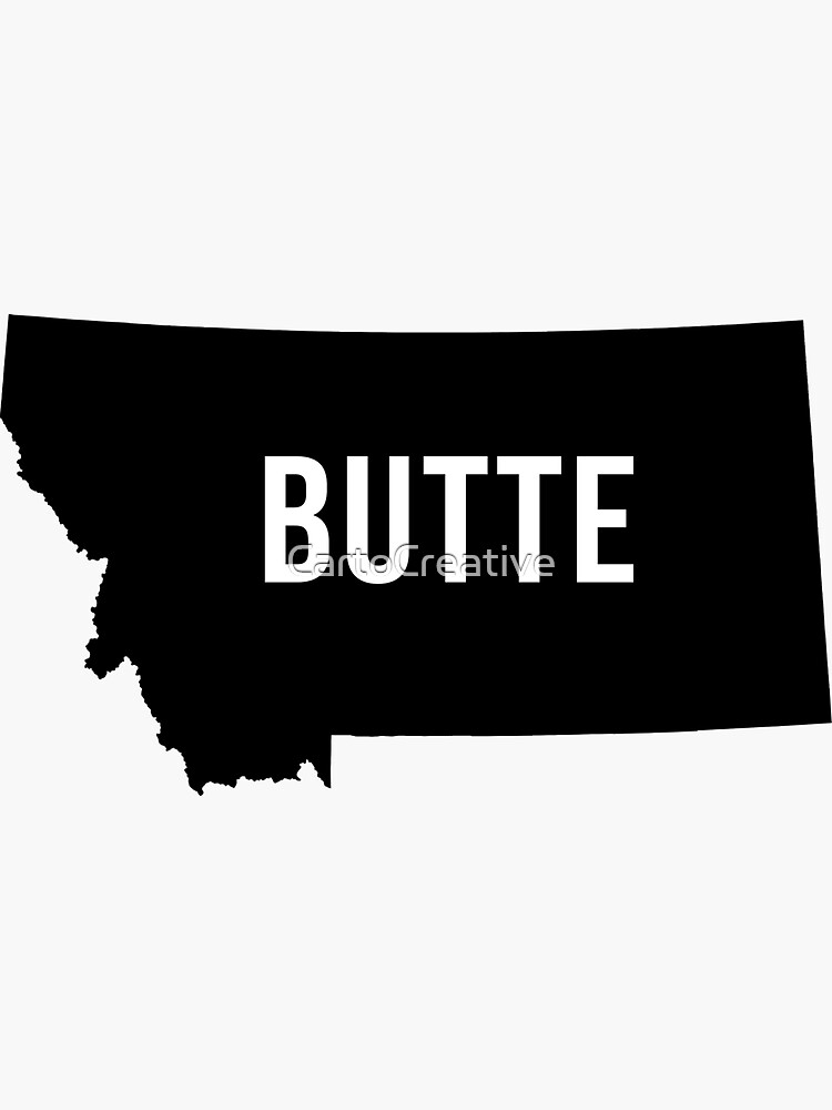 "Butte, Montana Silhouette" Sticker by CartoCreative | Redbubble