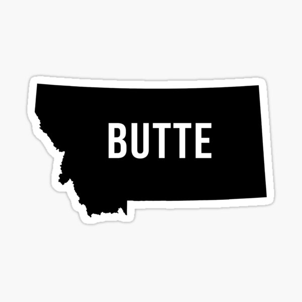 "Butte, Montana Silhouette" Sticker by CartoCreative | Redbubble