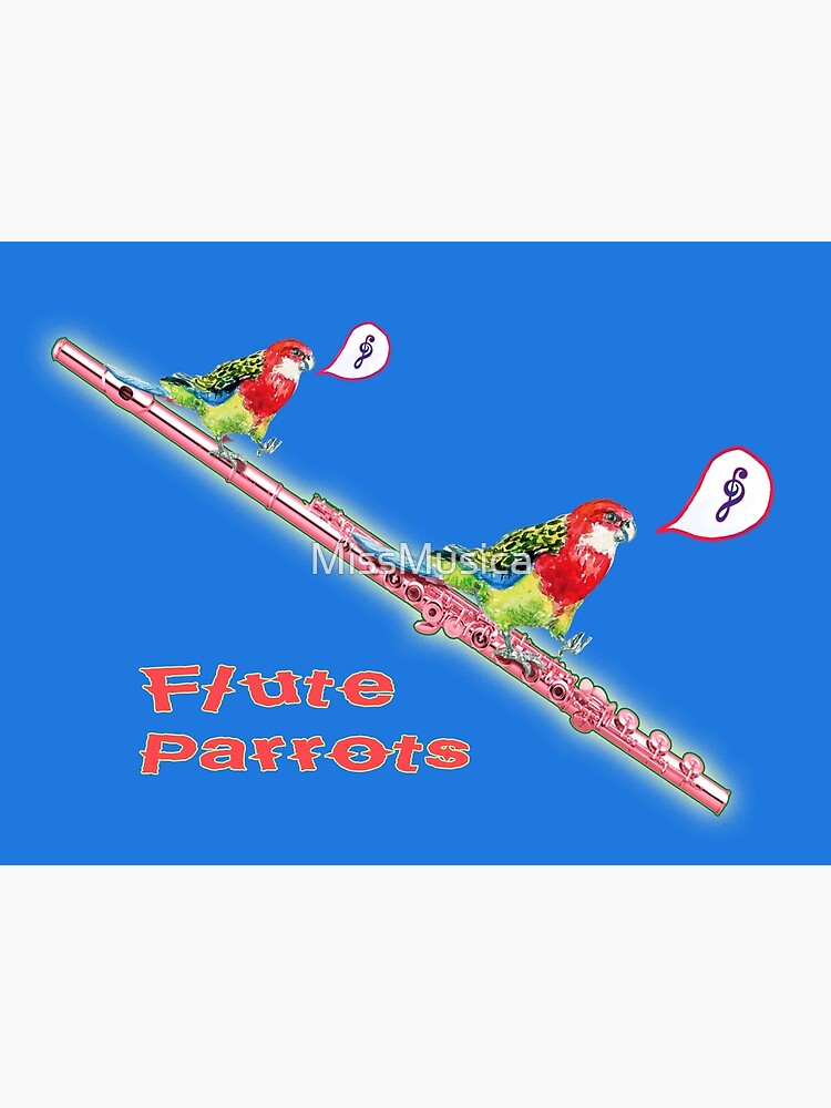 "Two Parrots Flute Music" Art Print for Sale by MissMusica | Redbubble