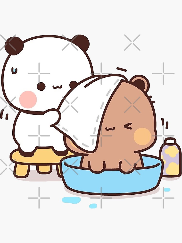 "Bubu and Dudu Bath | Cute Bear Couple | Panda Yier | Bubu Brownie Bear ...