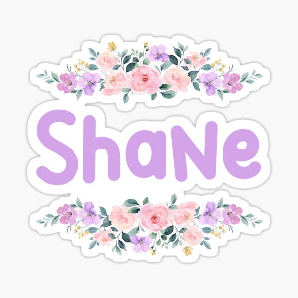 "Purple Flower Shane Name Label " Sticker for Sale by NormadWorld ...