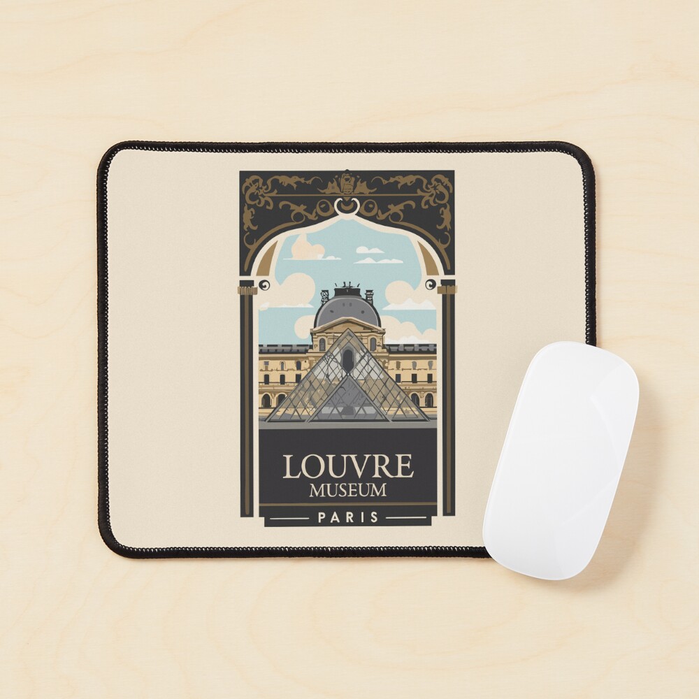 "A Vintage Travel Art of the Louvre Museum in Paris - France " Sticker ...