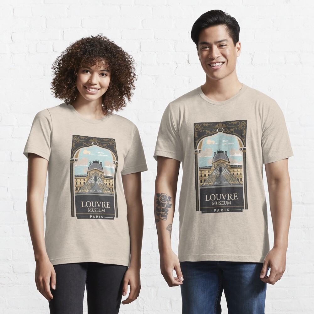 "A Vintage Travel Art of the Louvre Museum in Paris - France " Sticker ...