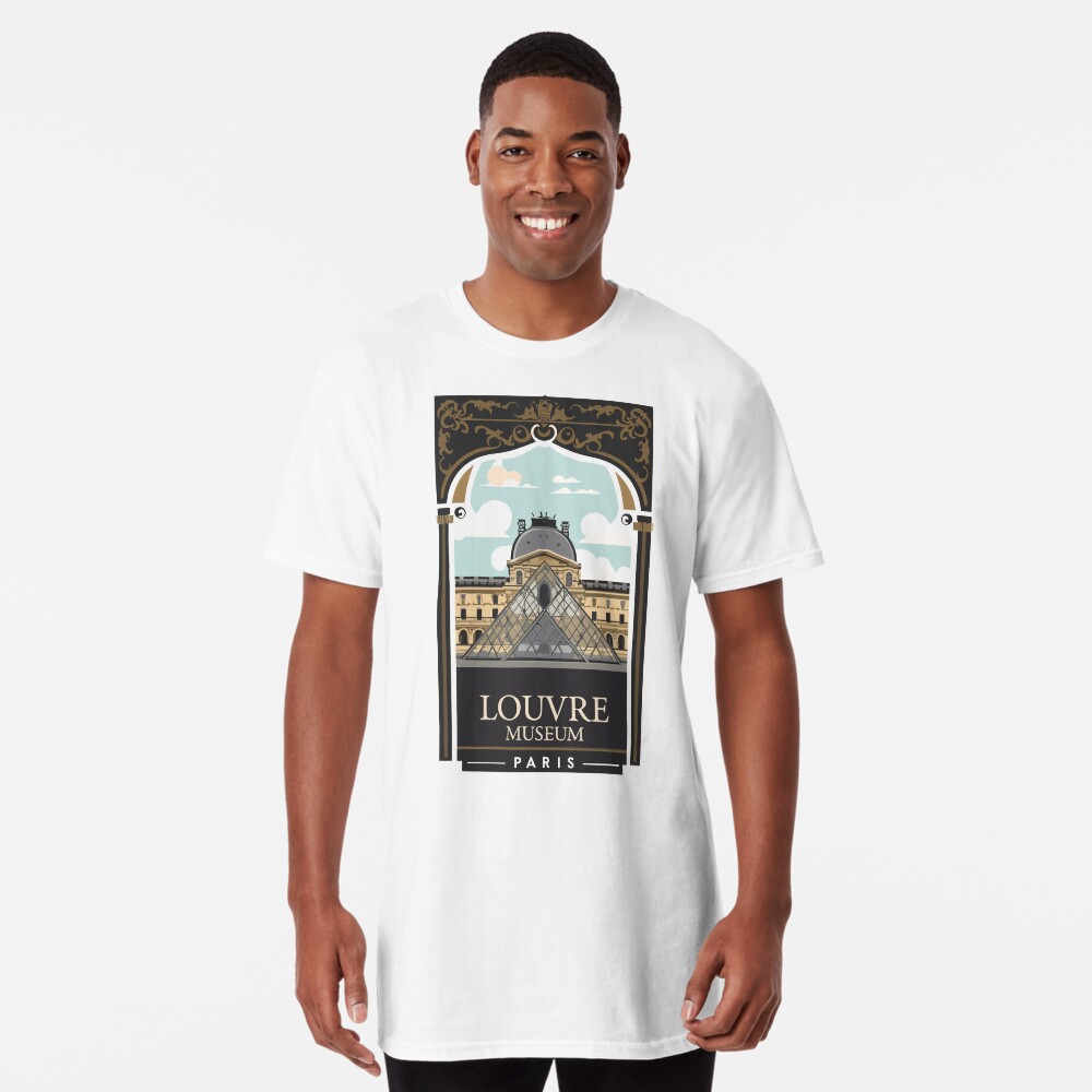 "A Vintage Travel Art of the Louvre Museum in Paris - France " Sticker ...