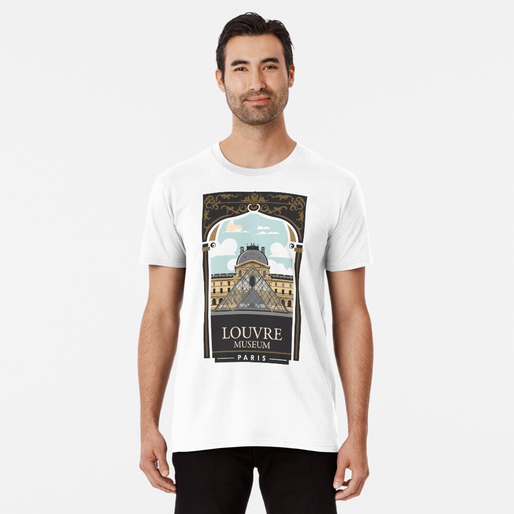 "A Vintage Travel Art of the Louvre Museum in Paris - France " Sticker ...