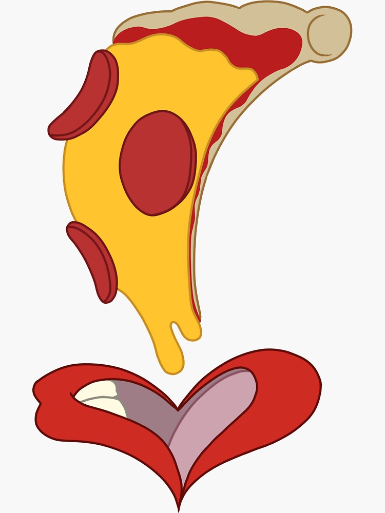 "Disembodied Lips eating pizza" Sticker for Sale by selkaycik | Redbubble