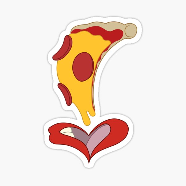 "Disembodied Lips eating pizza" Sticker for Sale by selkaycik | Redbubble