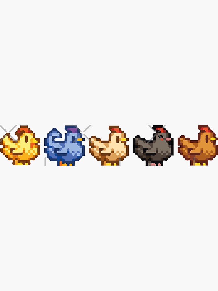 "Stardew Valley Chickens" Sticker for Sale by chipmuckdesignn | Redbubble